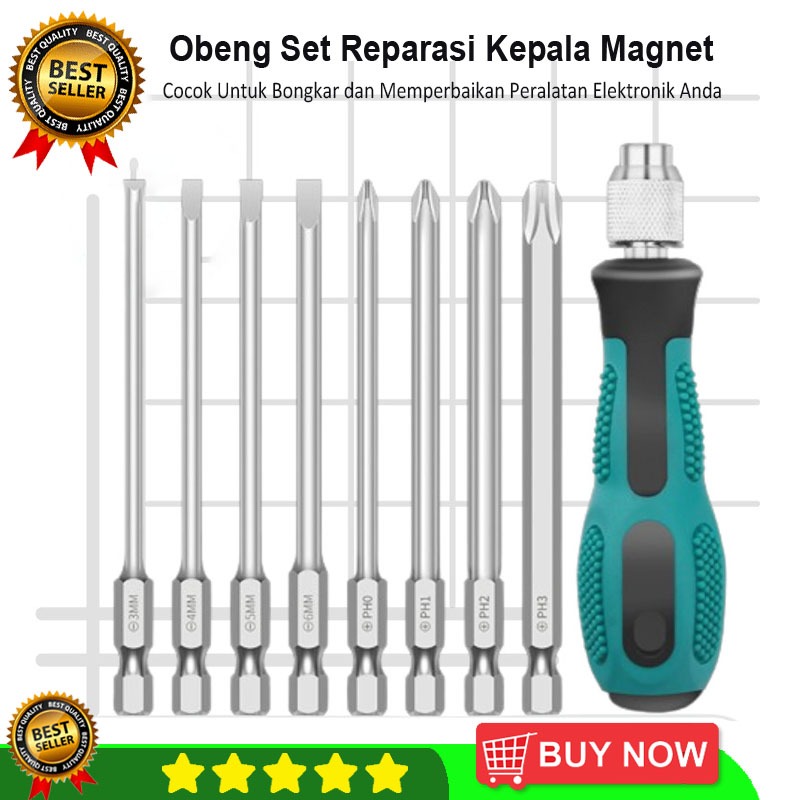 Jual Alat Obeng Set Reparasi Kepala Magnet Dan Mata Obeng SKIUNT 9 in 1 ...