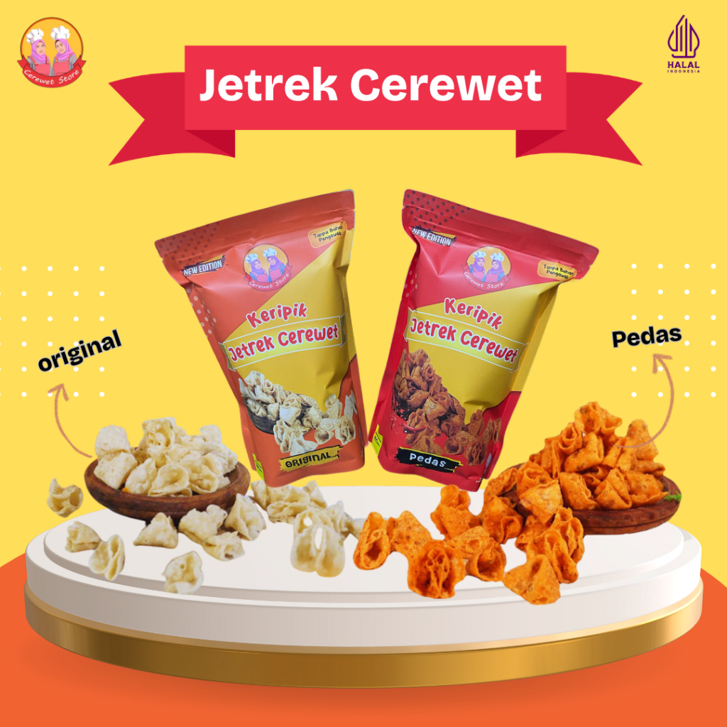 Jual Keripik Jetrek Cerewet Viral Kemasan Pouch Pedas Daun Jeruk/Snack ...