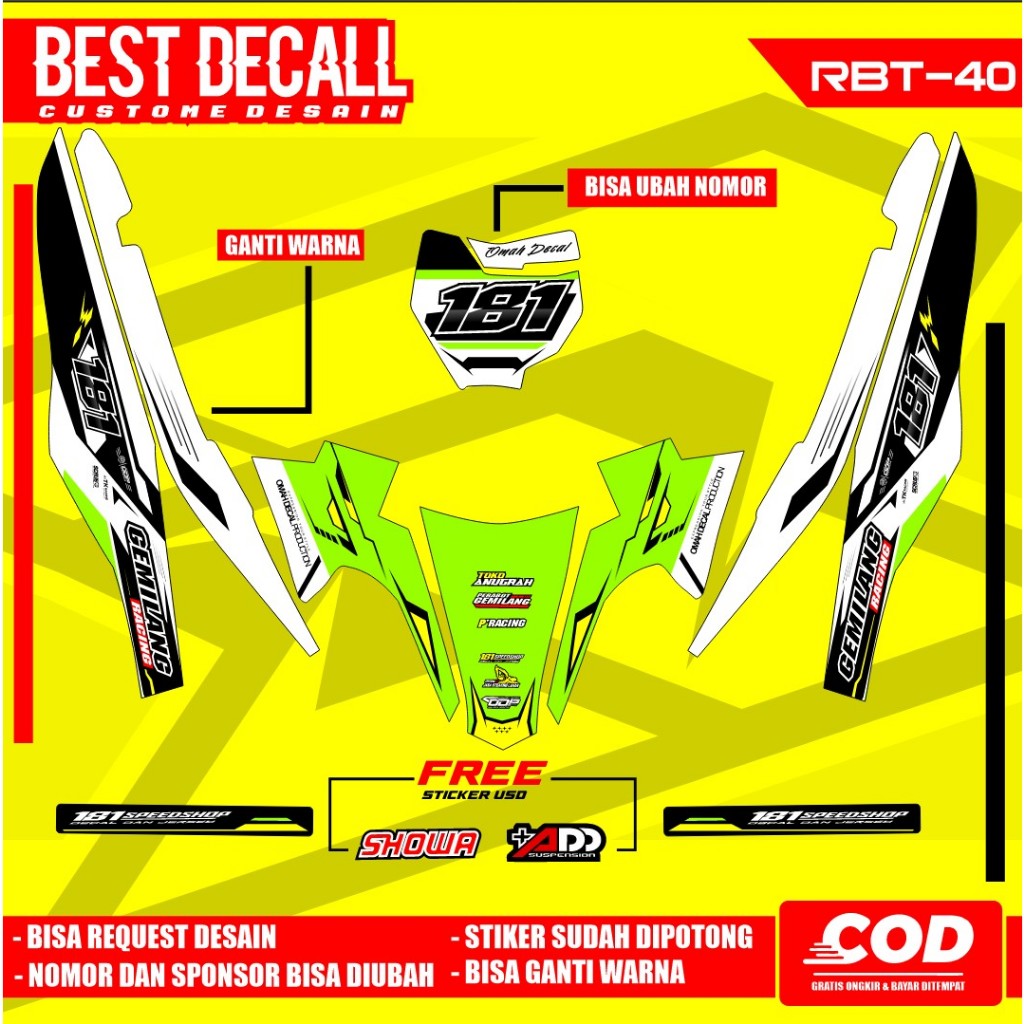 Jual DECAL RBT BODY JUPITER YAMAHA VEGA NEW FULL BODY DEKAL STICKER ...