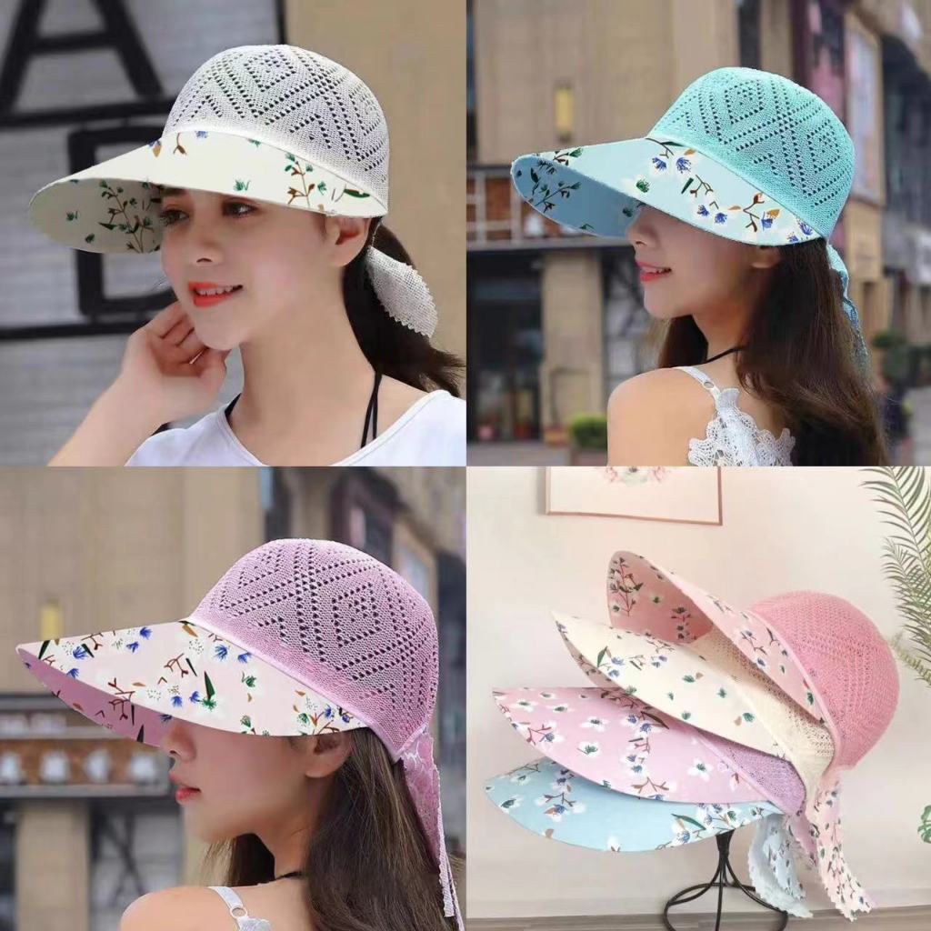 Jual Sgmshop HT19 Topi anyaman gaya korea bunga Sunvisor topi anti uv ...