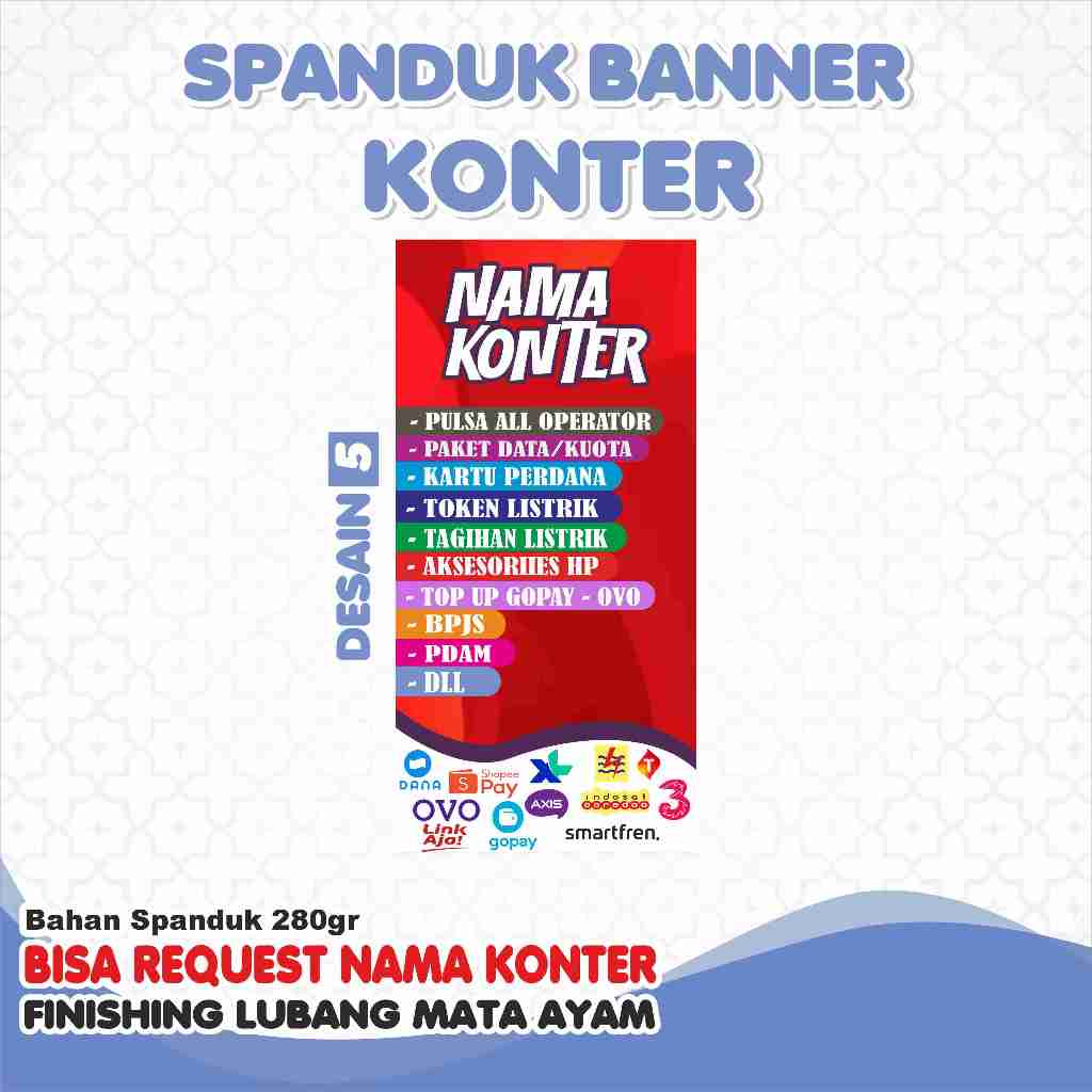 Jual Spanduk Banner Konter / Banner Konter / Aksesoris Konter Bisa ...