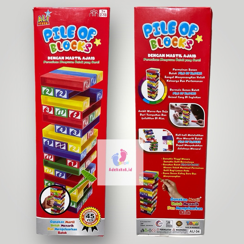 Jual Mainan Pile of blocks 3in1 Susun tower blocks Mainan Anak Stako ...