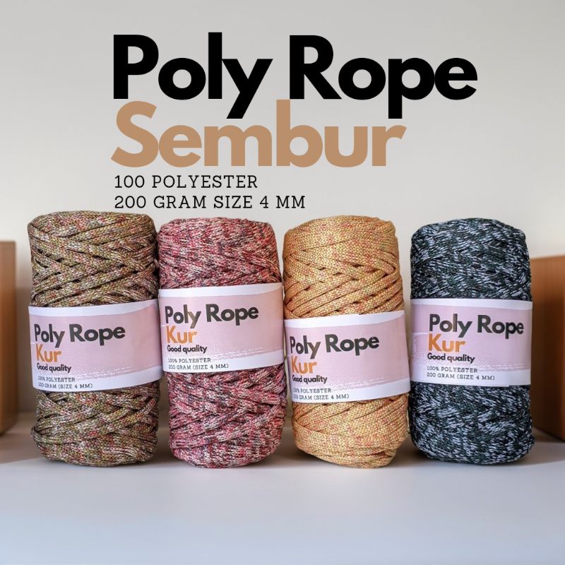 Jual BENANG RAJUT POLY ROPE SEMBUR / TALI KUR 4 MM 200 GRAM | Shopee ...