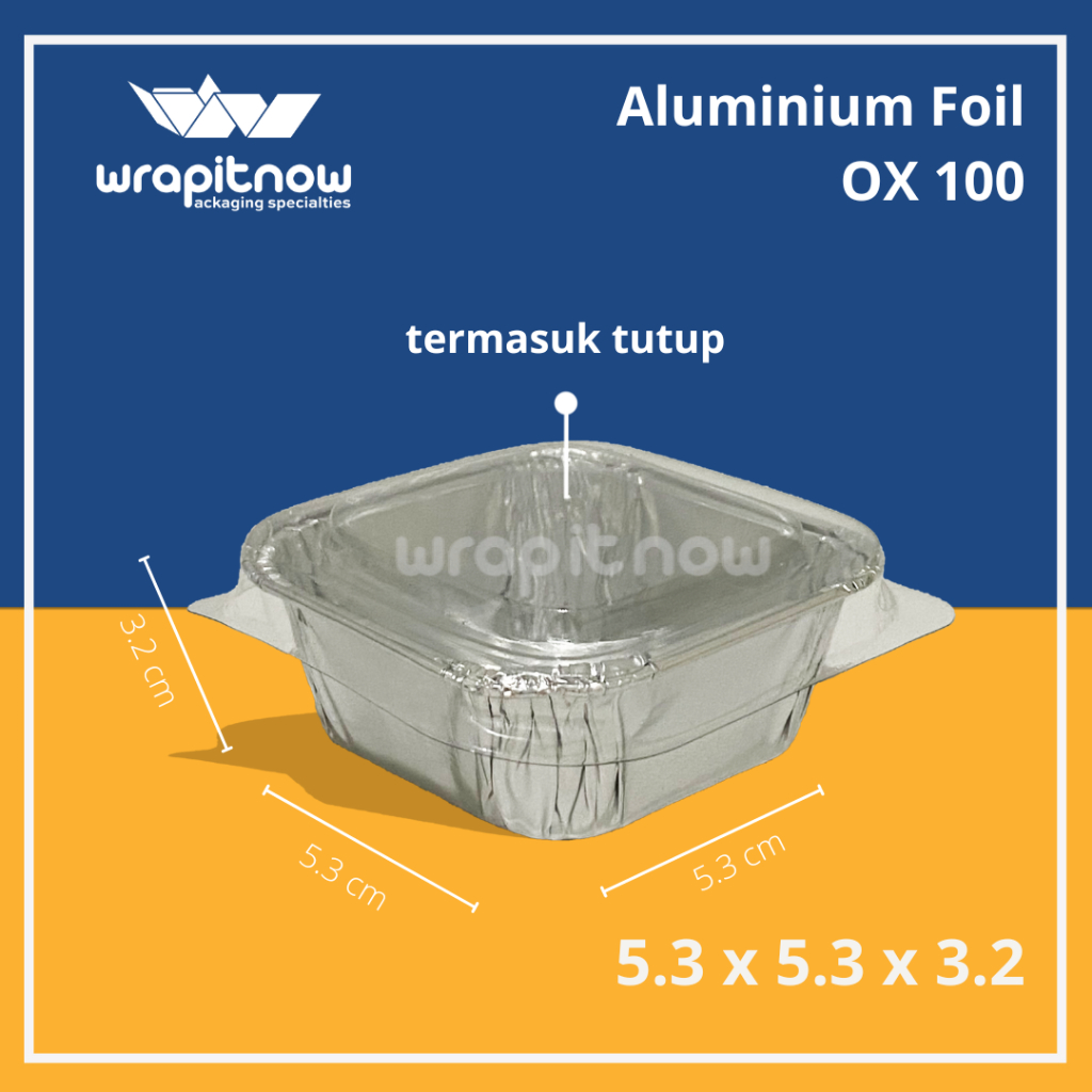 Jual Aluminium Foil Tray Tipe OX-100 OX-250 OX-1225 OX-1400 RX-212 tray mentai macaroni scotel ...