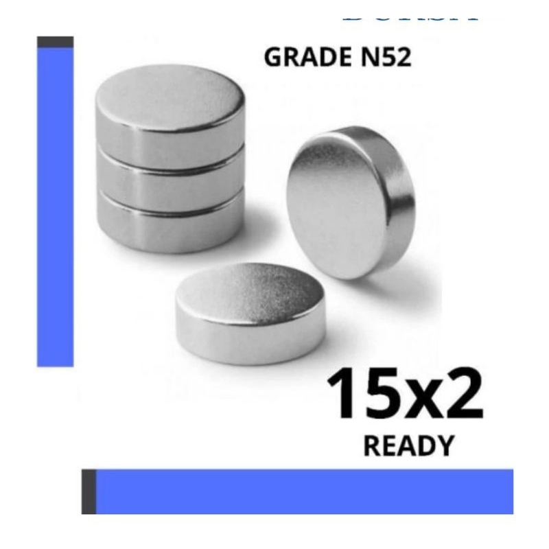 Jual MAGNET SUPER KUAT N52 NEODYMIUM N52 BULAT STRONG NdFeB 15 x 2 MM ...