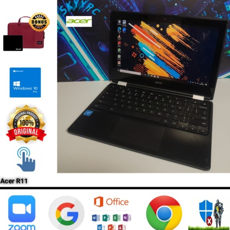 Jual ART R6Y Laptop Acer R11 Intel N36 Ram 4GB SSD 128GB Touchscreen Flip Windows 1 Siap Pakai ...