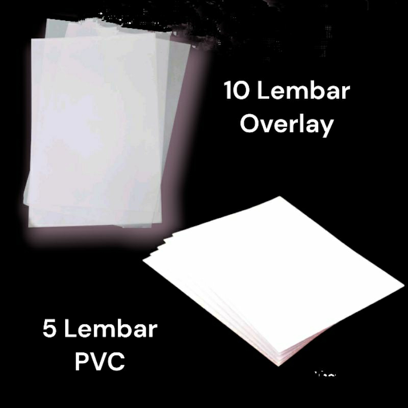 Jual 1 set Bahan PVC ID card Overlay + Lapisan tengah ukuran 20x30 cm ...