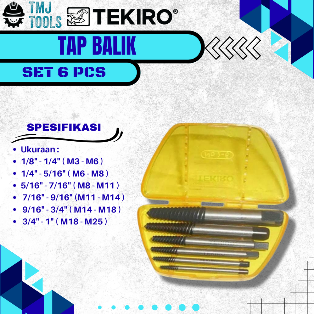 Jual TEKIRO Tap Balik SET 6 Pcs ORIGINAL Alat Pembuka Buka Baut Rusak ...