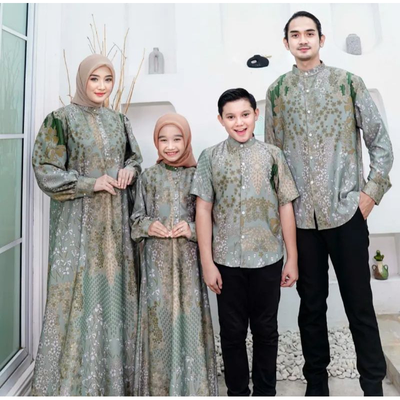 Jual Family set sarimbit seragam lebaran 2025 gamis dress couple setelan oneset ied idul fitri ...