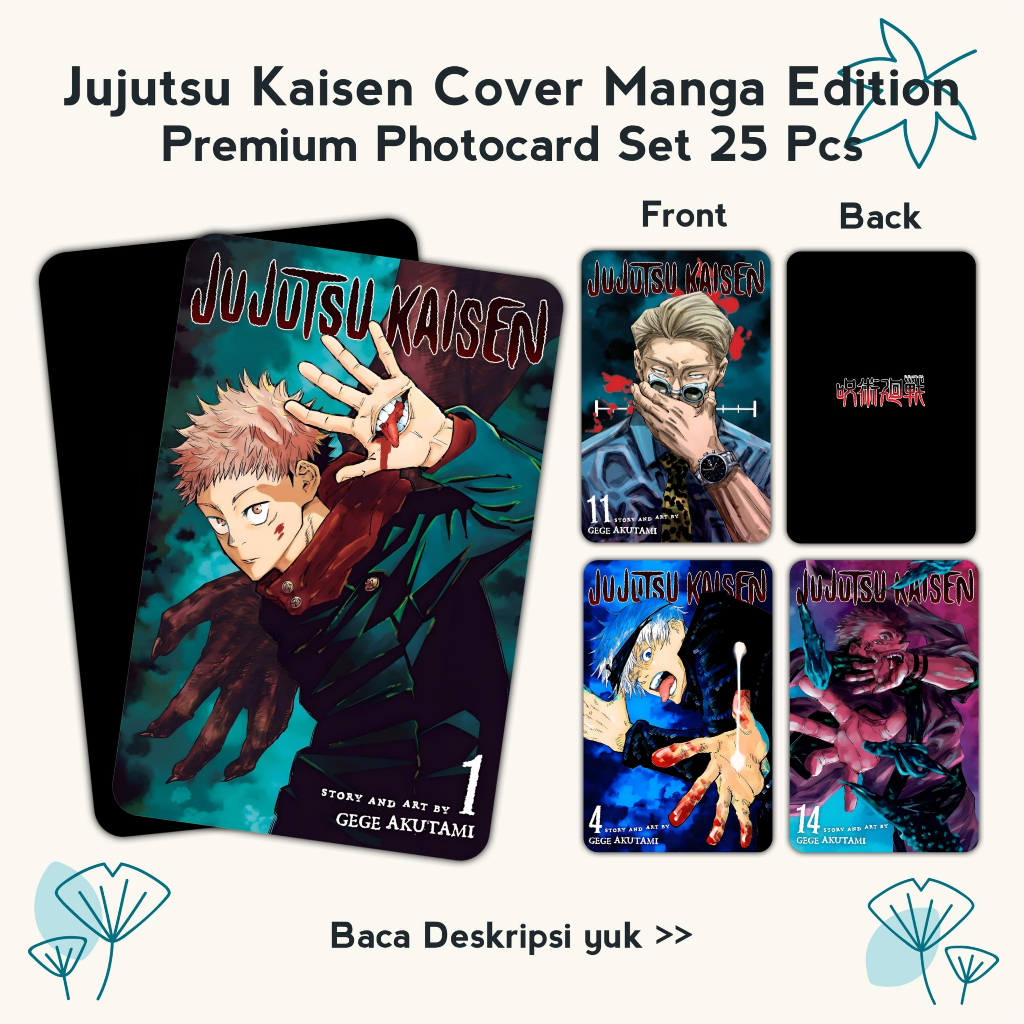 Jual Photocard Jujutsu Kaisen Cover Manga Unofficial Premium 25 Set ...