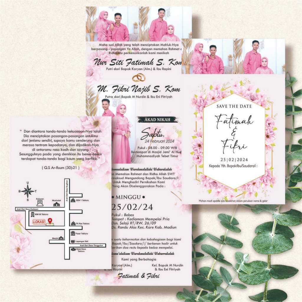 Jual UNDANGAN PERNIKAHAN GLOSSY FULL COLOUR - ELEGAN - SUPER GLOSSY ...