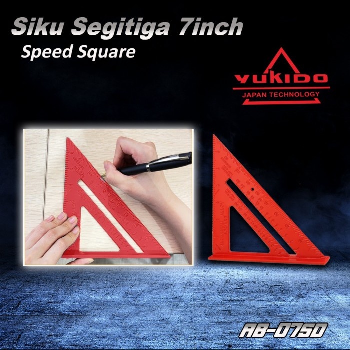 Jual YUKIDO PENGGARIS SUDUT SIKU SEGITIGA 7IN TERMURAH WARNA MERAH ...