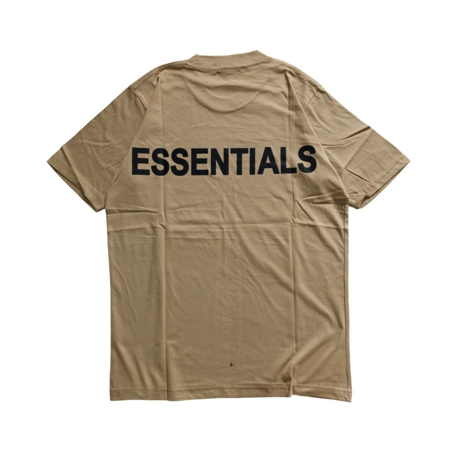 Jual Baju Kaos Pria Essentials Fear Of God Font Basic Logo Print Mocca ...