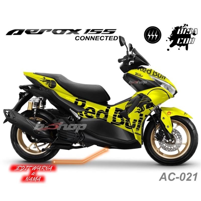 Jual STIKER DECAL AEROX Connected aerox new motif redbull variasi ...