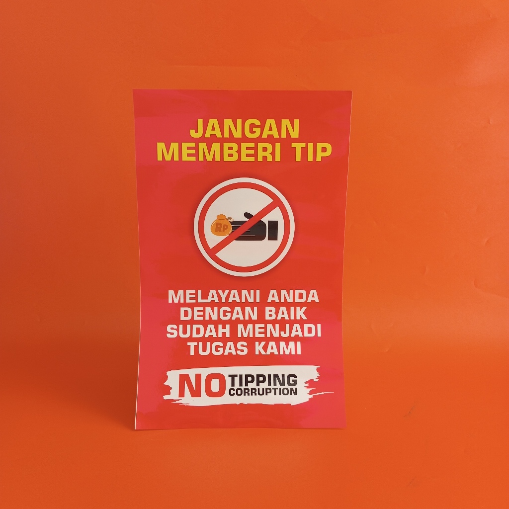 Jual Stiker No Tipping/ Sticker Anti Korupsi/ Stiker Jangan Memberi Tip ...