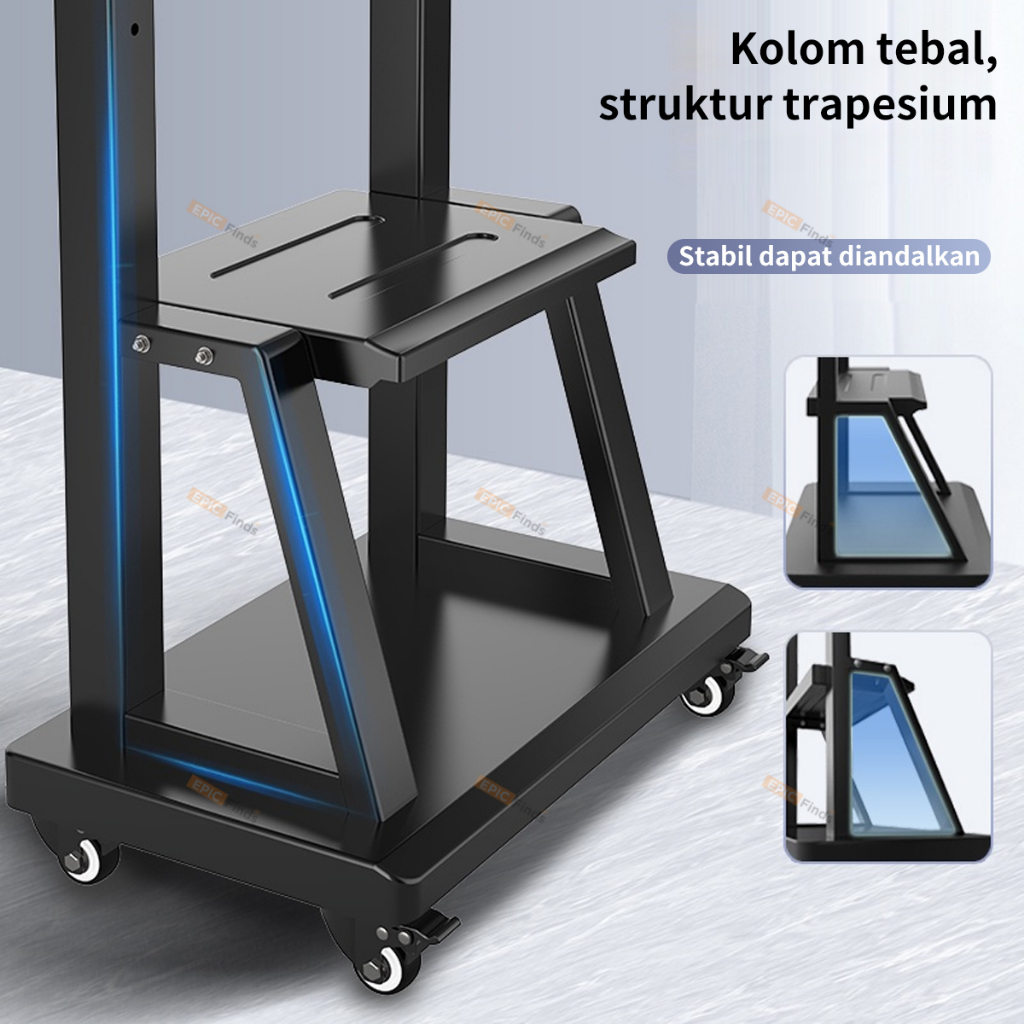 Jual Epic Finds Bracket standing roda LED TV 32"- 85" + Tray,Braket TV ...
