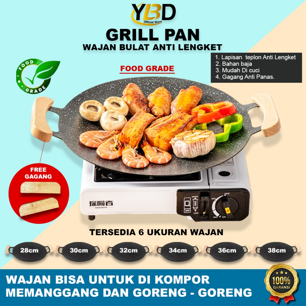 Jual Grill Pan BBQ Tempat Alat pemanggang / Tempat pemanggang bulat BBQ Piring pemanggang ...