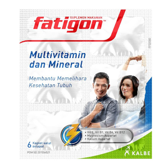 Jual FATIGON MULTIVITAMIN DAN MINERAL ISI 6 TABLET MEMELIHARA KESEHATAN ...