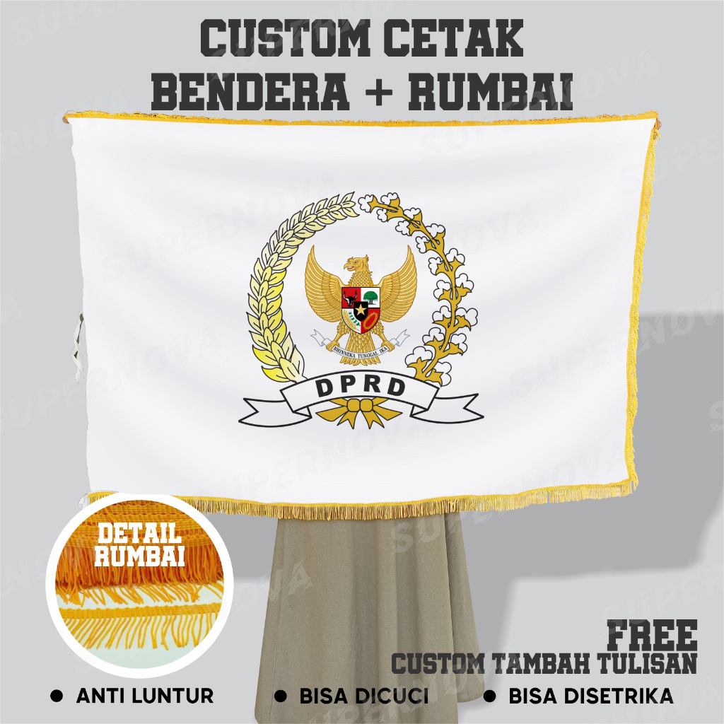 Jual bendera pataka ruangan Logo DPR RI putih Indonesia bolak balik 2 ...