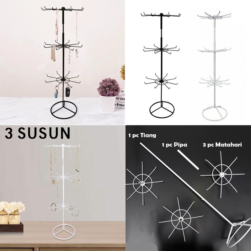 Jual Rak Display Putar Matahari 3 Susun Gantungan Aksesoris Hanger ...