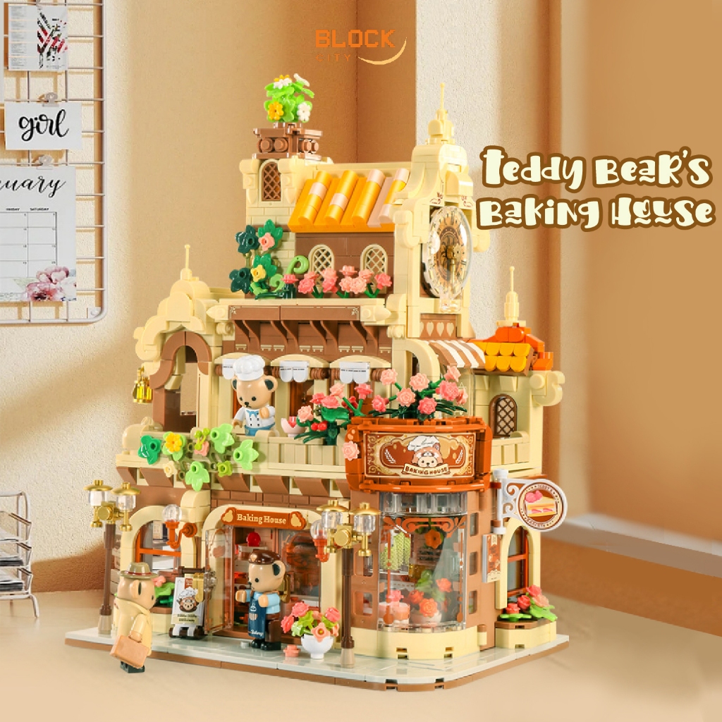Jual Block City-Panlos Inbrixx Teddy Bear Bakery Vintage Puzzle Block ...