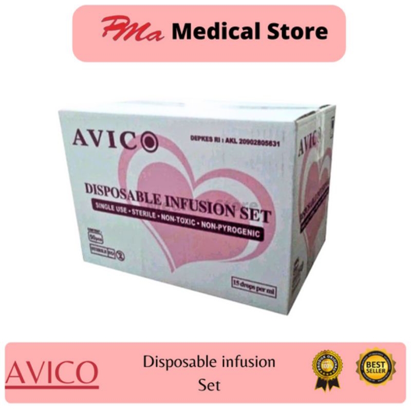 Jual Infuset Dewasa Avico Selang Infus Per Box isi 50 pcs Harga/Box ...