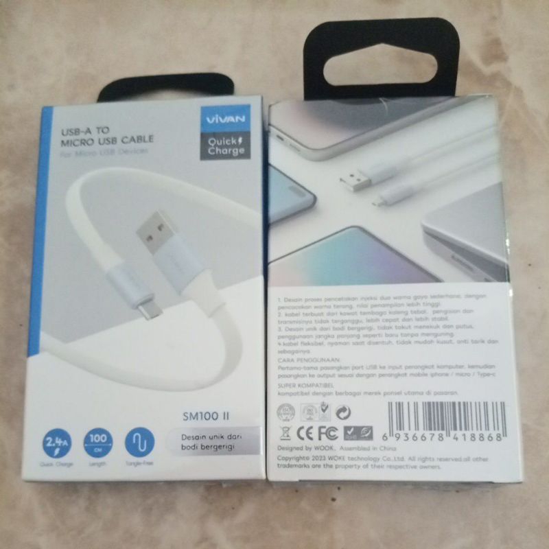 Jual Kabel Data Micro Usb Vivan Sm100s New | Shopee Indonesia