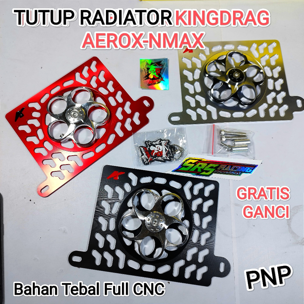 Jual Cover tutup Radiator King Drag Aerox Nmax CNC Spiner Gratis ...