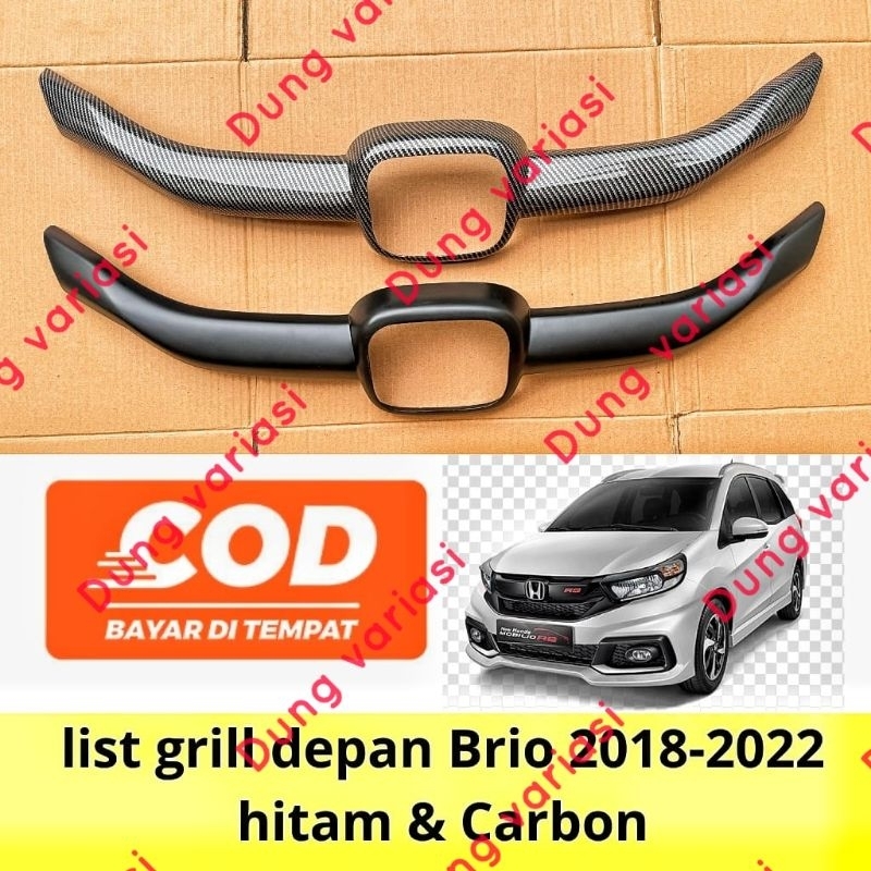 Jual list grill depan mobil brio hitam & carbon 2018,2020,2022 | Shopee Indonesia