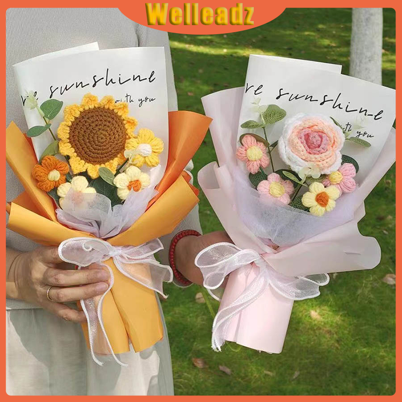 Jual Bunga Rajut Sunflower Daisy Rose Tulip | Crochet Flower | Bouquet ...