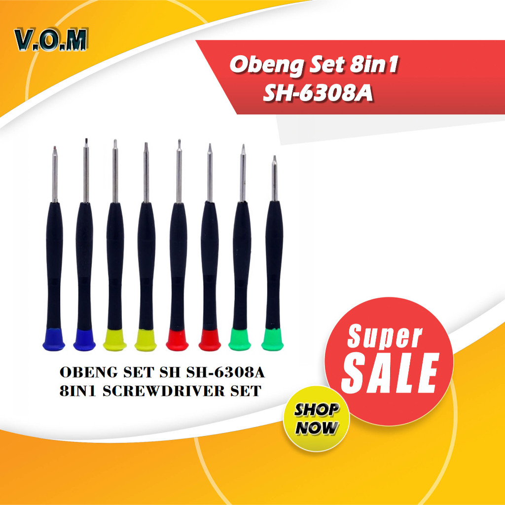 Jual Obeng Set 8in1 SH-6308A Screwdriver Set Obeng HP Service A054 ...