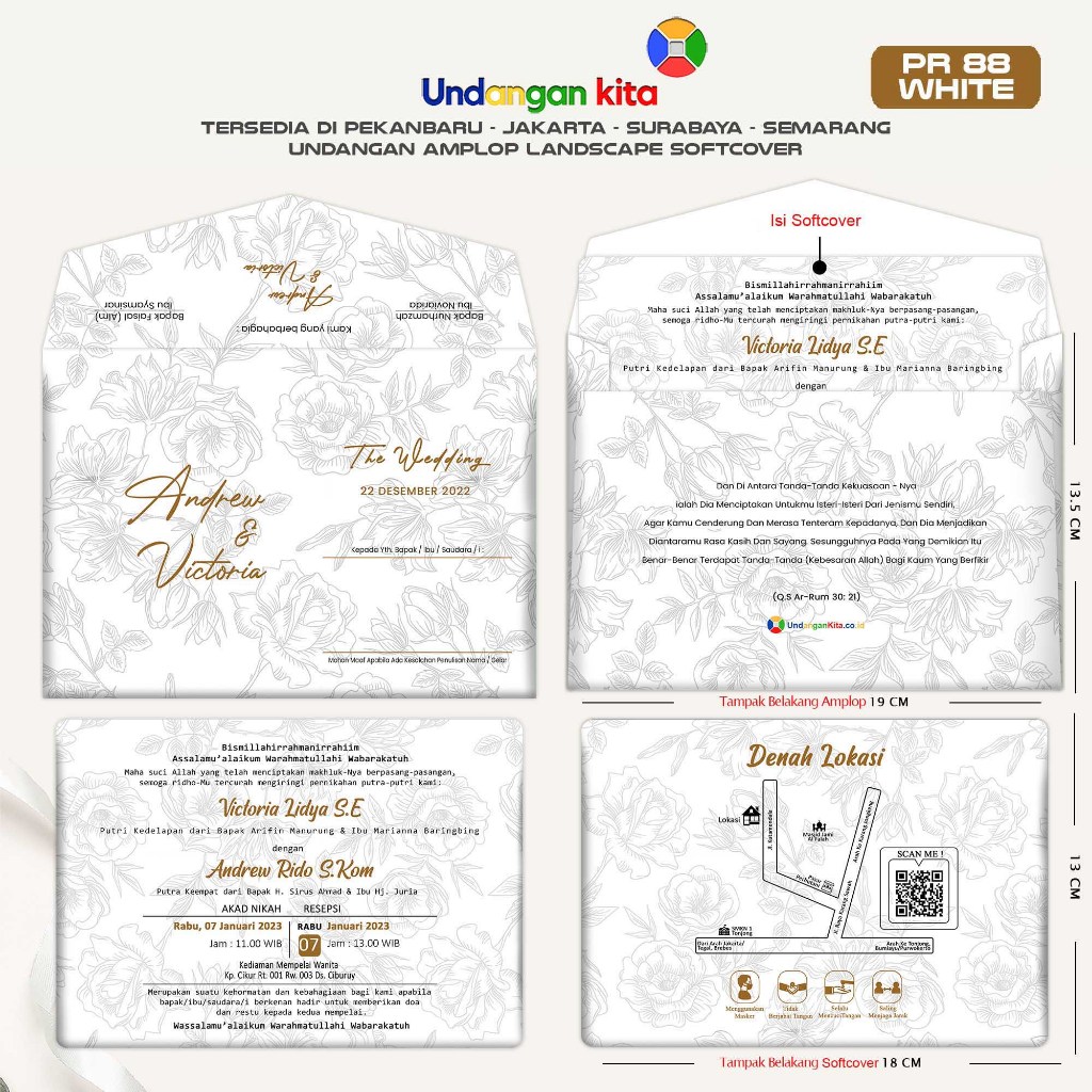 Jual Undangan Pernikahan Amplop Softcover TIPIS Super Jasmine Glitter ...