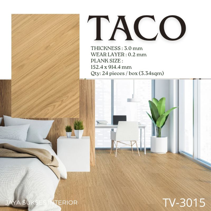 Jual Lantai Vinyl Kayu TACO 3mm TV 3015 Per Box | Shopee Indonesia