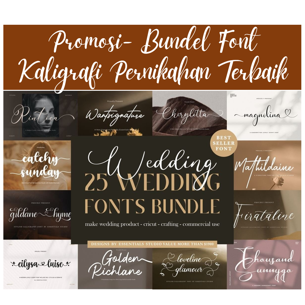 Jual Promosi- Bundel Font Kaligrafi Pernikahan Terbaik | Shopee Indonesia