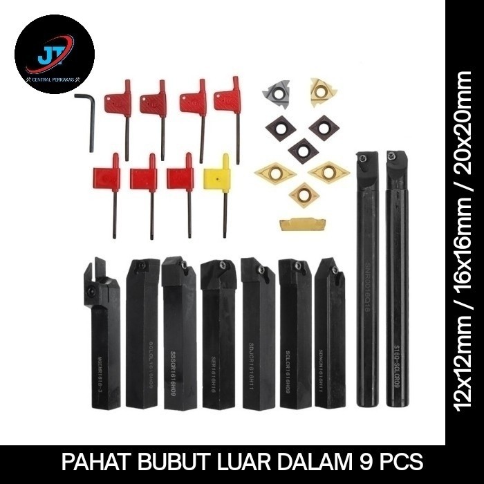Jual Gagang Pahat Bubut Set | 12 16 20 mm | 9pcs Luar Dalam Boring Holder | Shopee Indonesia