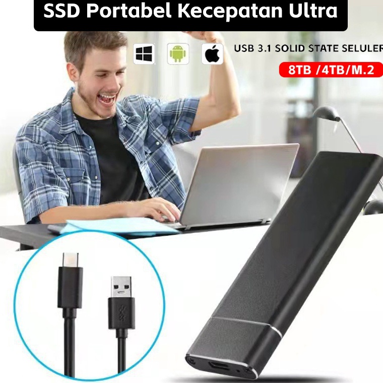 Jual KODE T74V SSD Eksternal M2 dengan Kapasitas 8TB4TB dan Kecepatan Tinggi USB 31 C Terbuat ...