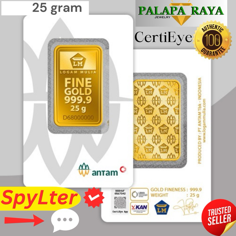Jual Emas LM Antam Logam mulia 25 gram | Shopee Indonesia