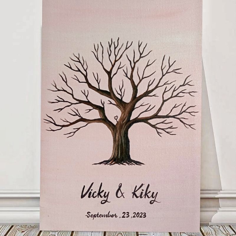 Jual Lukisan Kanvas Pohon Wedding 40x60cm Asli Buatan Tangan Bukan ...