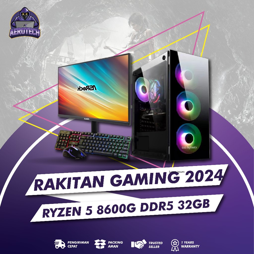 Jual PC RAKITAN GAMING RYZEN 5 8600G ZEN 4 | RAM DDR5 32 GB | SSD 1 TB ...