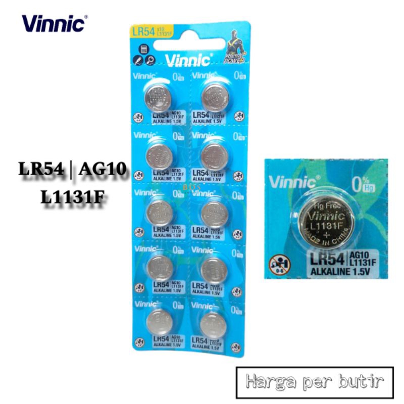 Jual BATERAI VINNIC LR54 | AG10 | L1131F 1.5V ORIGINAL VINNIC | Shopee ...