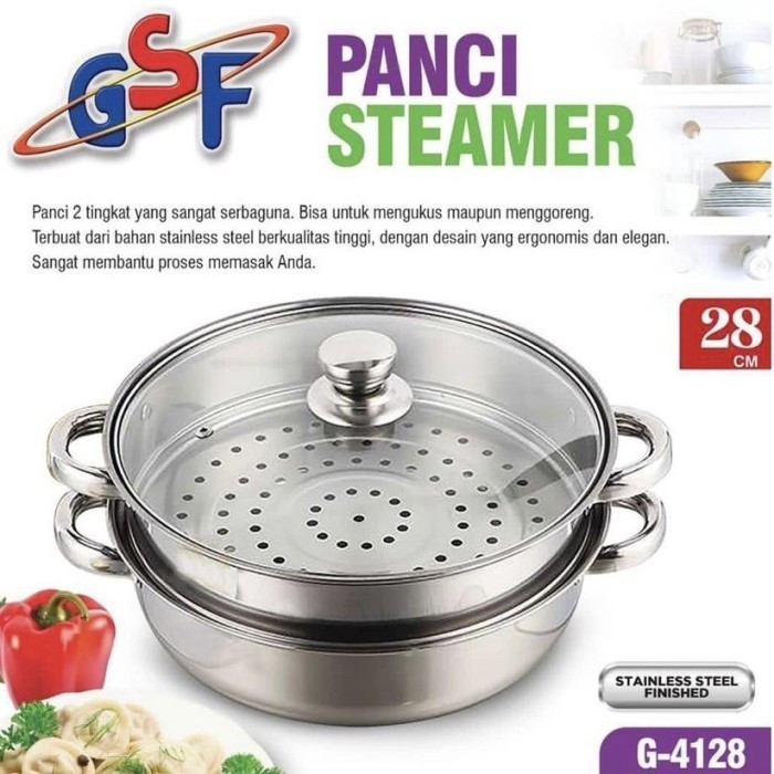 Jual TGM Panci Kukus 2 susun Panci Steamer 28cm 2in1 Panci Serbaguna ...