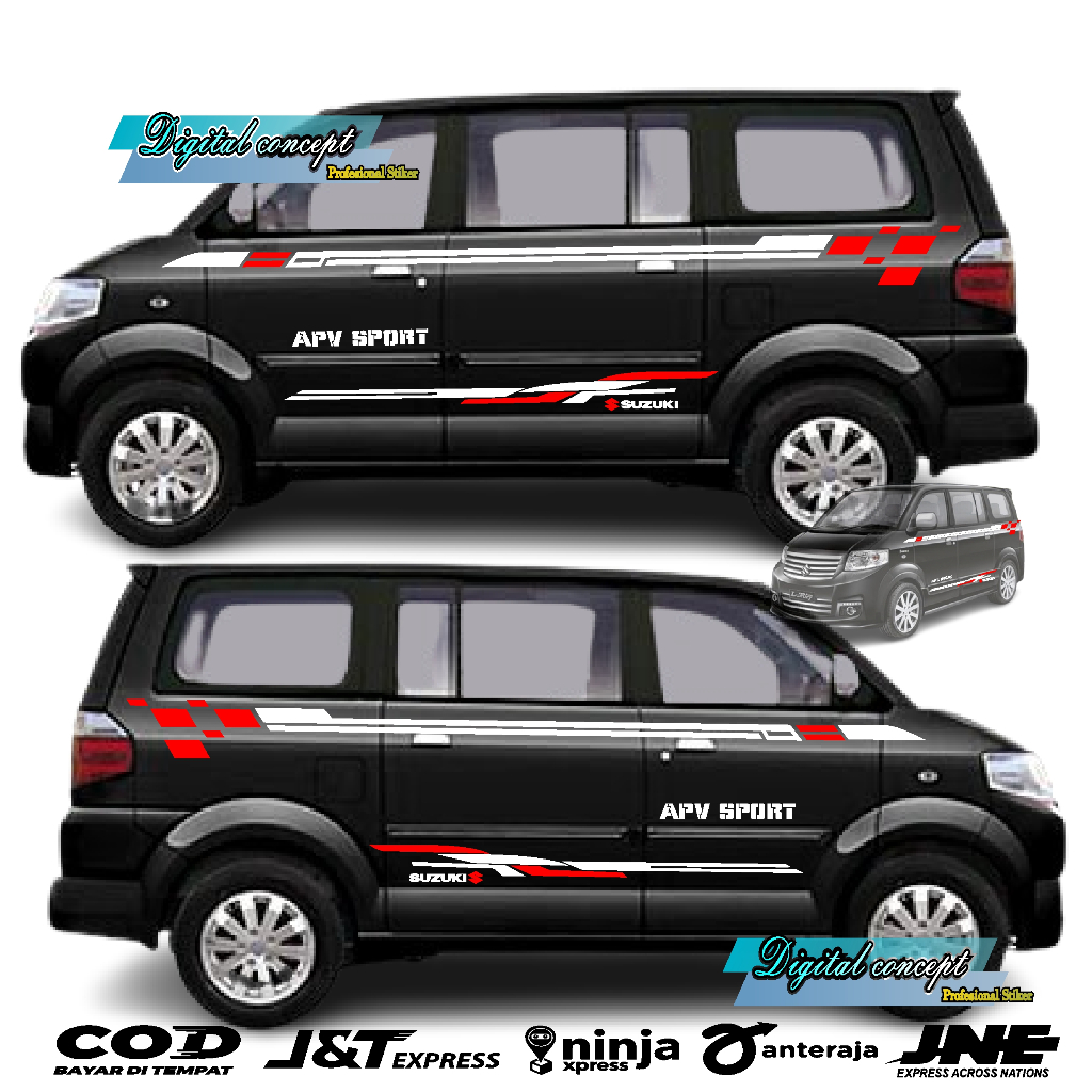 Jual Sticker Stiker Striping List Apv sport Stiker Cutting Body Mobil ...