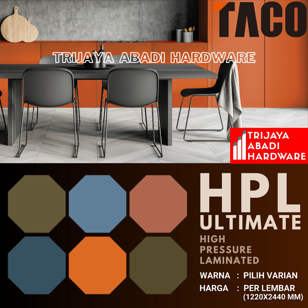 Jual Taco Ultimate HPL S9004 - S9010 VA Solid Series Furniture Laminate ...