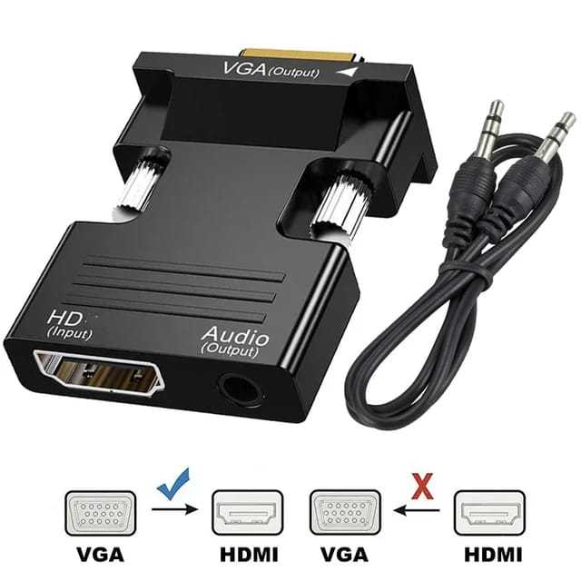 Jual HDMI TO VGA Converter With Audio /HDMI Female to VGA Male + Audio ...