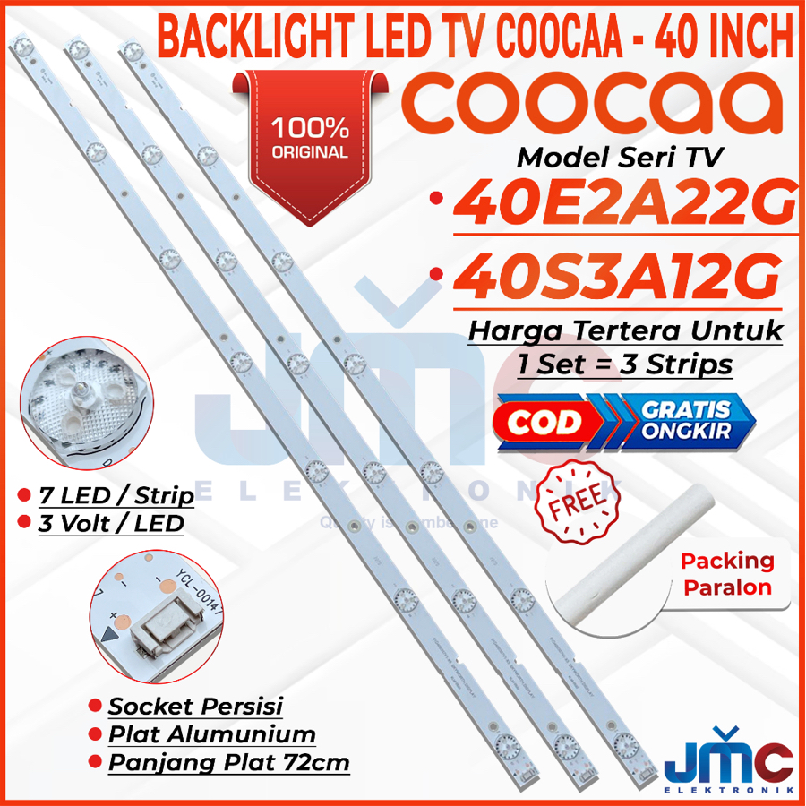 Jual BACKLIGHT TV LED COOCAA 40 INCH 40E2A22G 40S3A12G LAMPU BL KOKA 40IN 7K | Shopee Indonesia