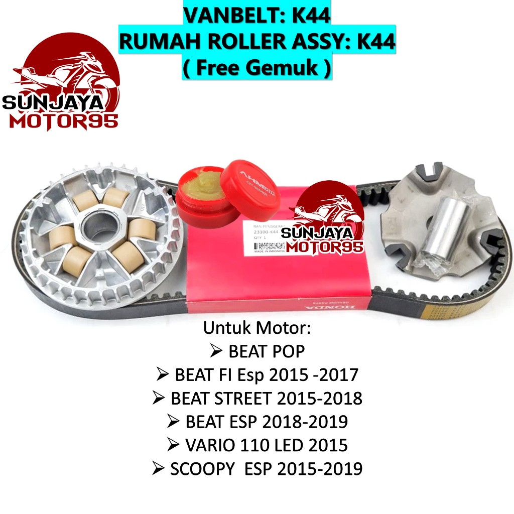 Jual Paket CVT k44 Vanbelt SET Rumah Roller Assy Beat Pop - Beat eSP FI - Scoopy eSP - Beat ...