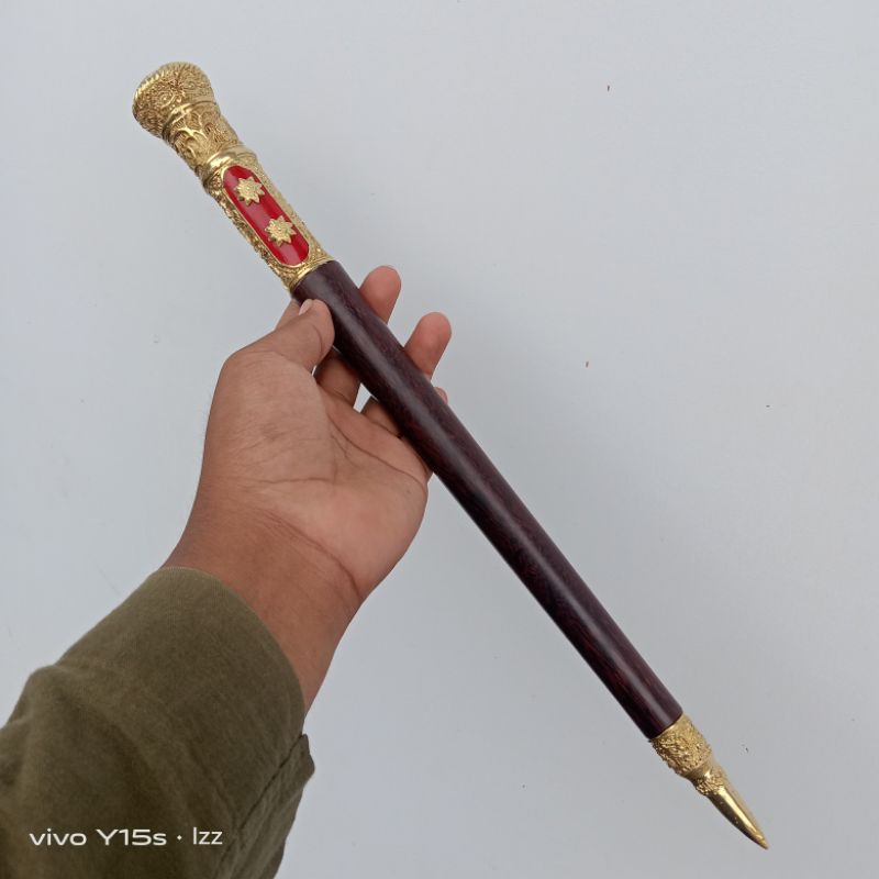 Jual Tongkat komando TNI AD (angkatan darat) variasi ornamen kuningan ...