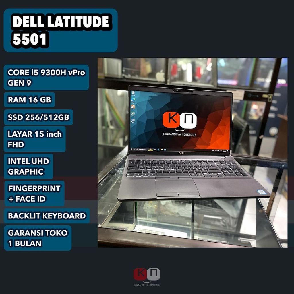 Jual Dell Latitude 5501 Core i5 9300H vPro Ram 16GB Ssd 256GB Layar ...