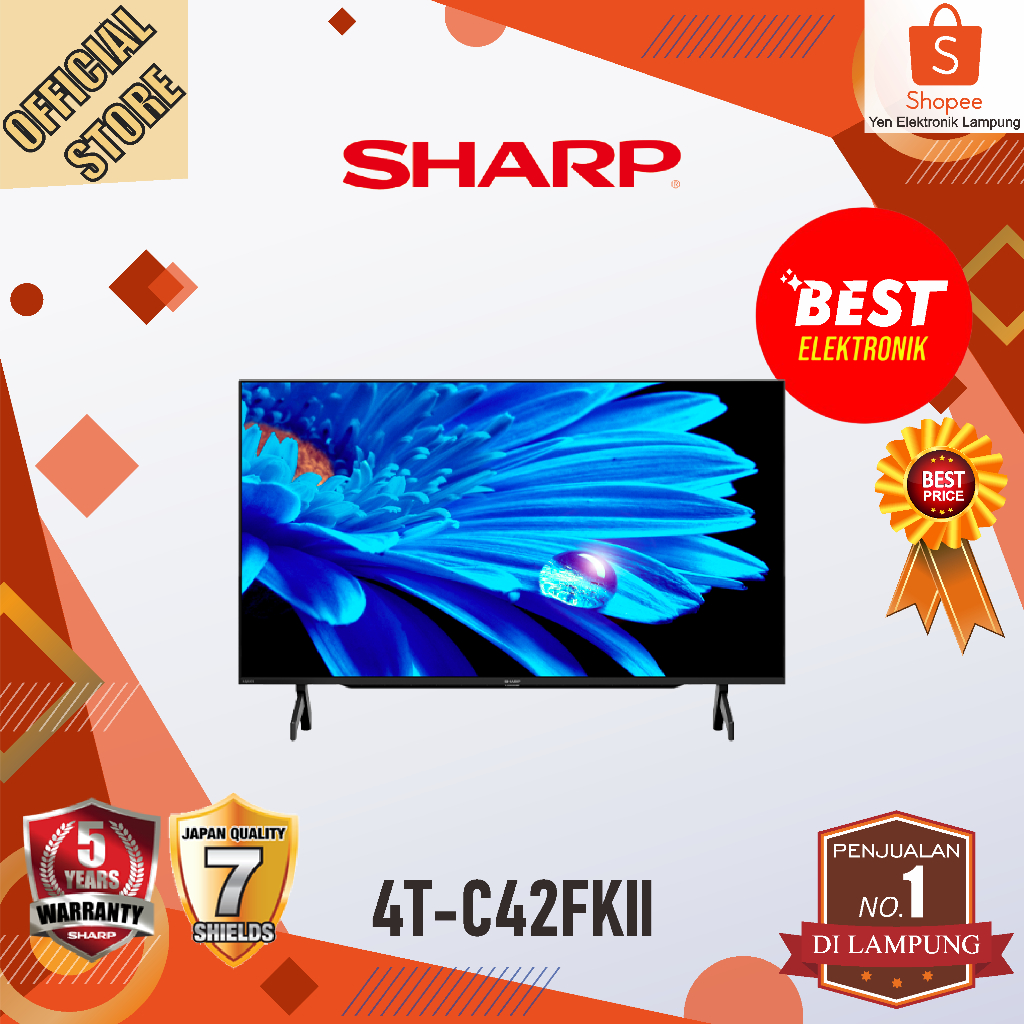 Jual TV SHARP 4T C42FK1I Frameless 42 Inch 4K Android TV Garansi Resmi ...