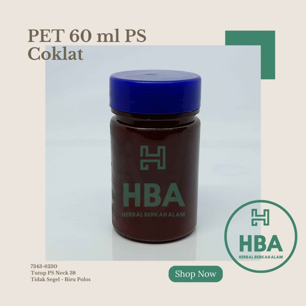 Jual Botol Obat 60 ml Coklat Tutup Biru Polos / Botol Obat / Botol ...